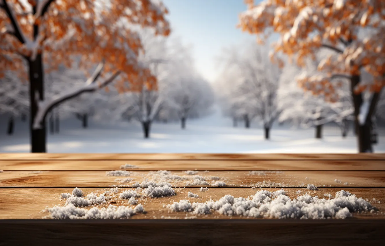 Wallpaper winter, autumn, snow, trees, background, wood, winter, autumn ...