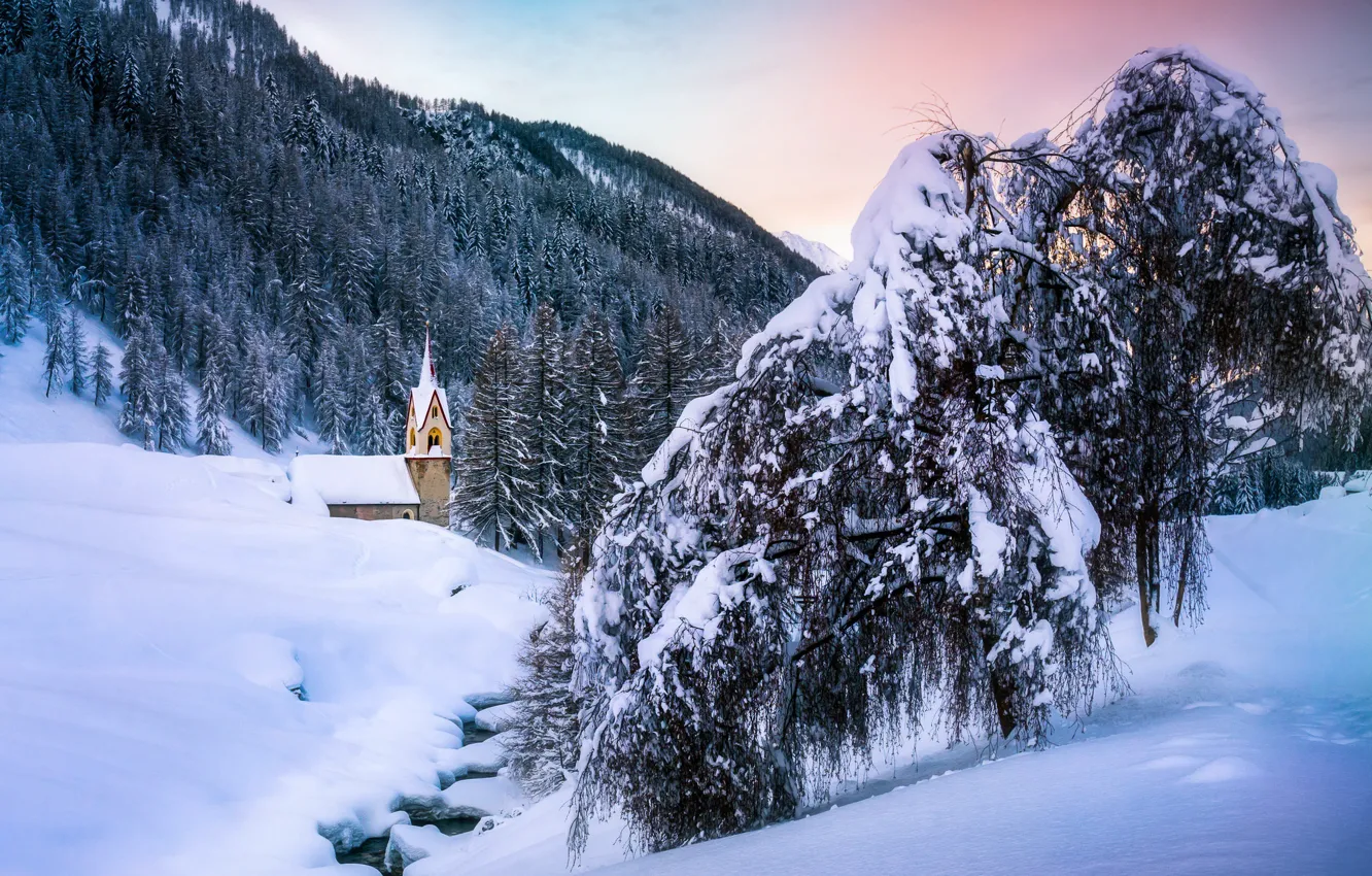 Wallpaper winter, snow, temple for mobile and desktop, section природа ...