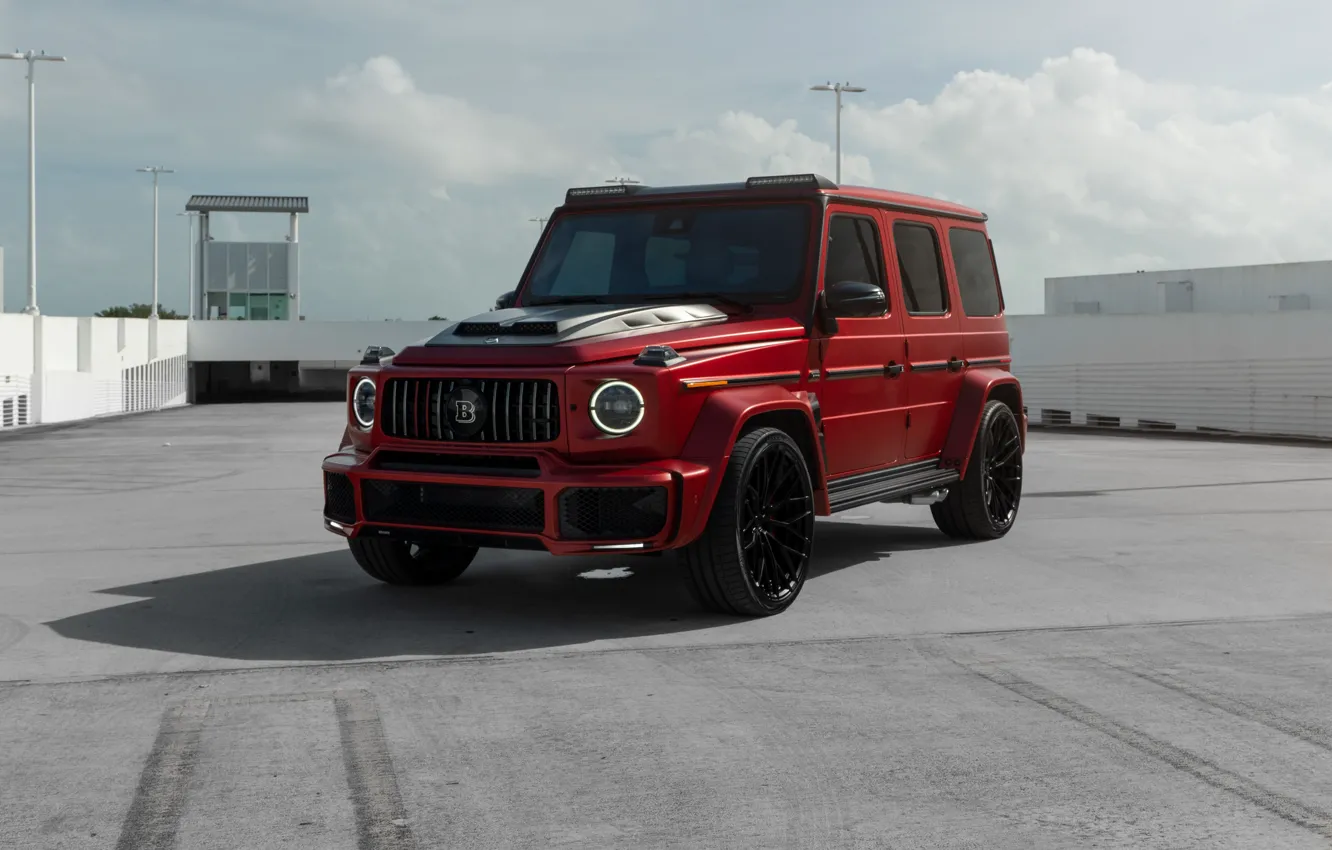 Wallpaper Mercedes-Benz, Mercedes, red, Brabus, AMG, parking, G Class ...
