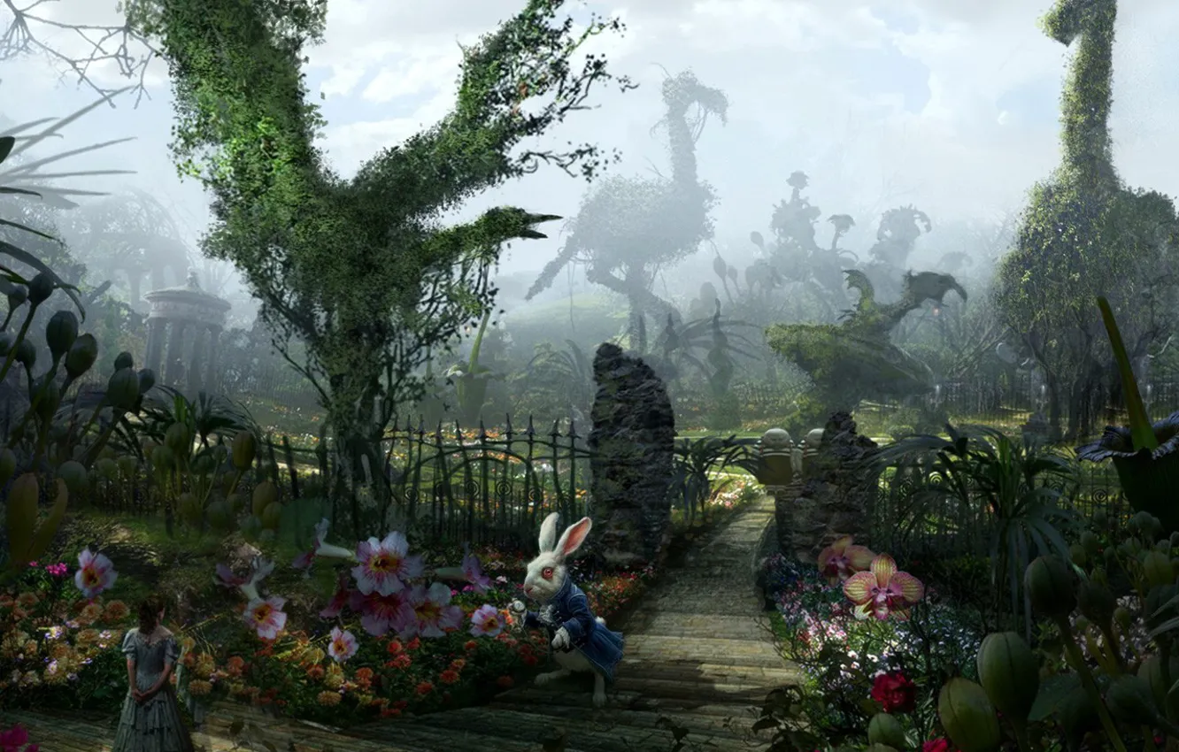 Wallpaper tale, garden, rabbit, Alice images for desktop, section ...