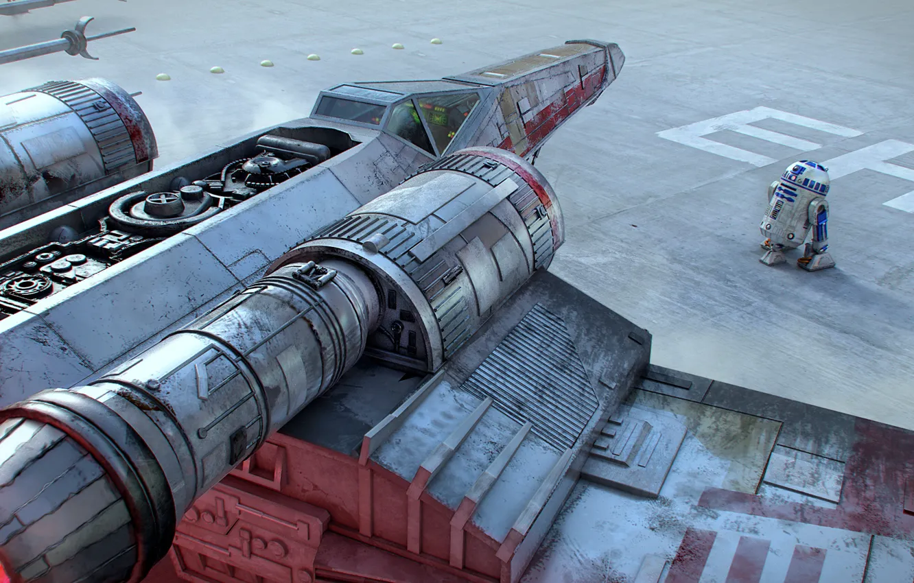 Wallpaper robot, aircraft, X-Wing, Yavin's Base for mobile and desktop ...