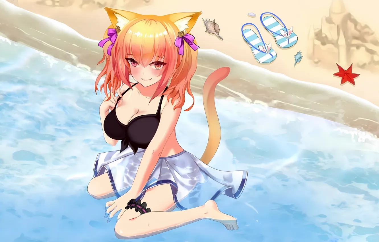 Wallpaper girl, sexy, game, cleavage, beach, legs, sea, boobs for mobile and desktop, section ...