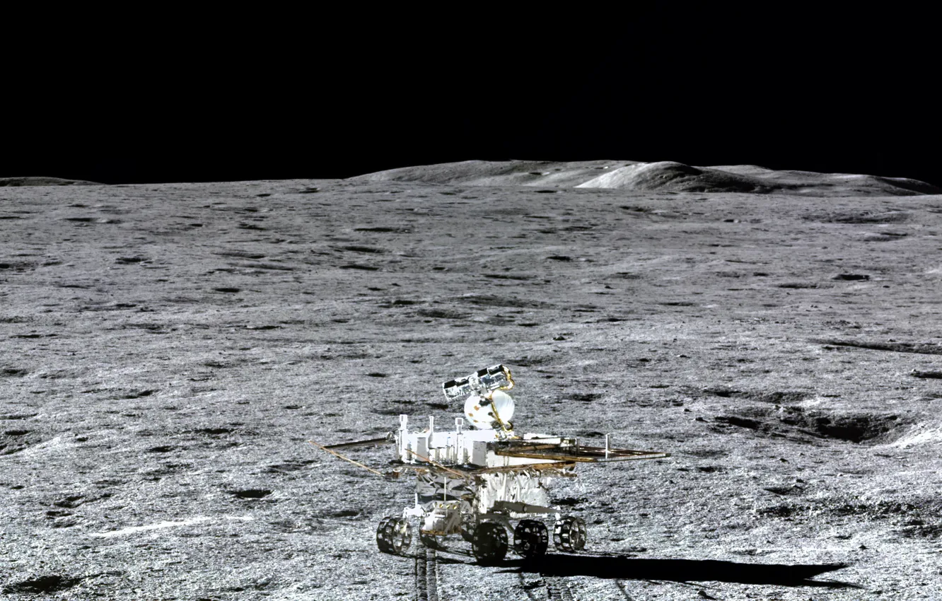Wallpaper surface, The moon, CNSA, lunar rover Yutu-2, lunar rover Yutu ...