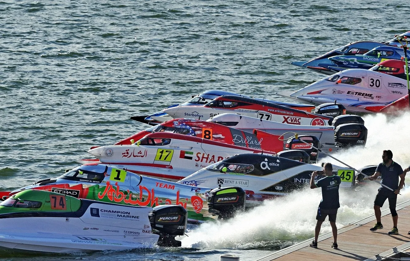 Wallpaper speed, boats, race for mobile and desktop, section спорт ...