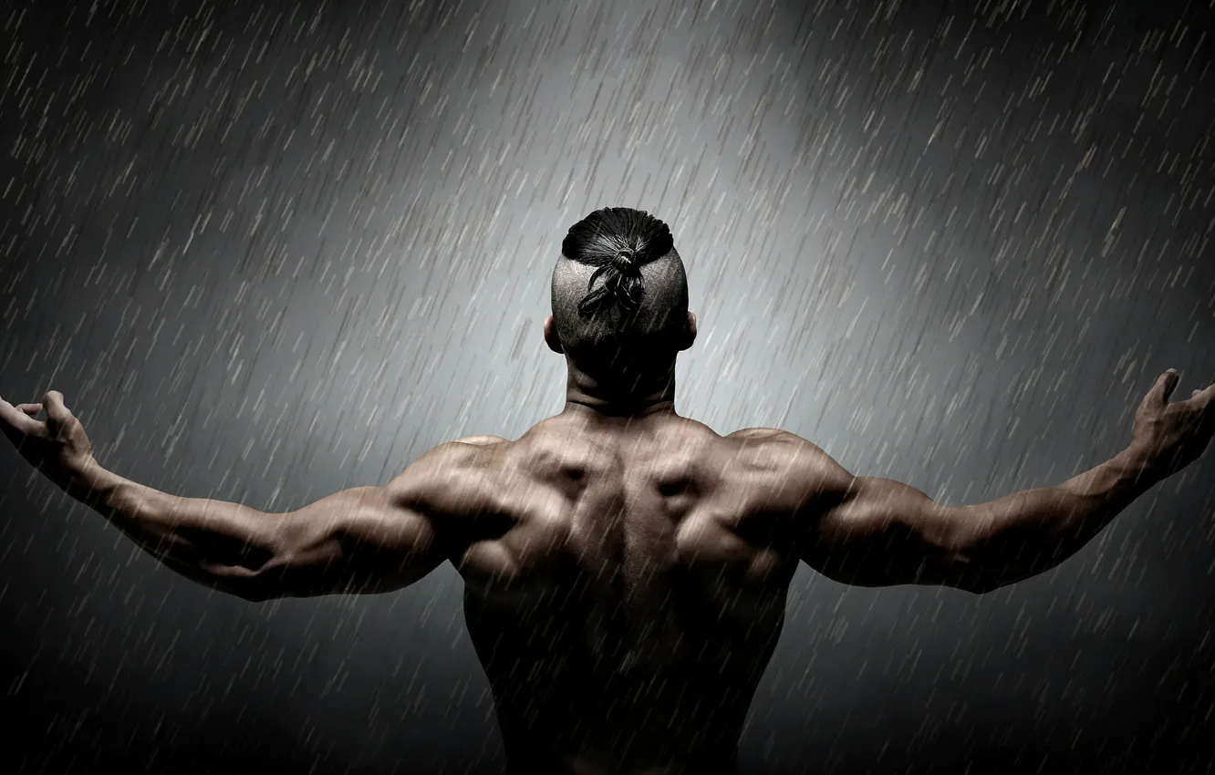 Wallpaper rain, haircut, back, guy, shoulders for mobile and desktop ...