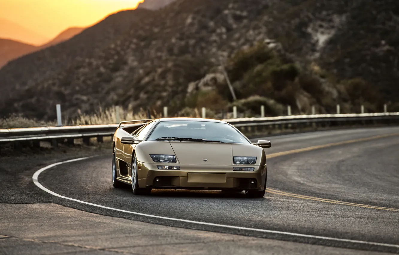 Wallpaper Lamborghini, road, Front, diablo, face, Diablo VT, The Devil ...