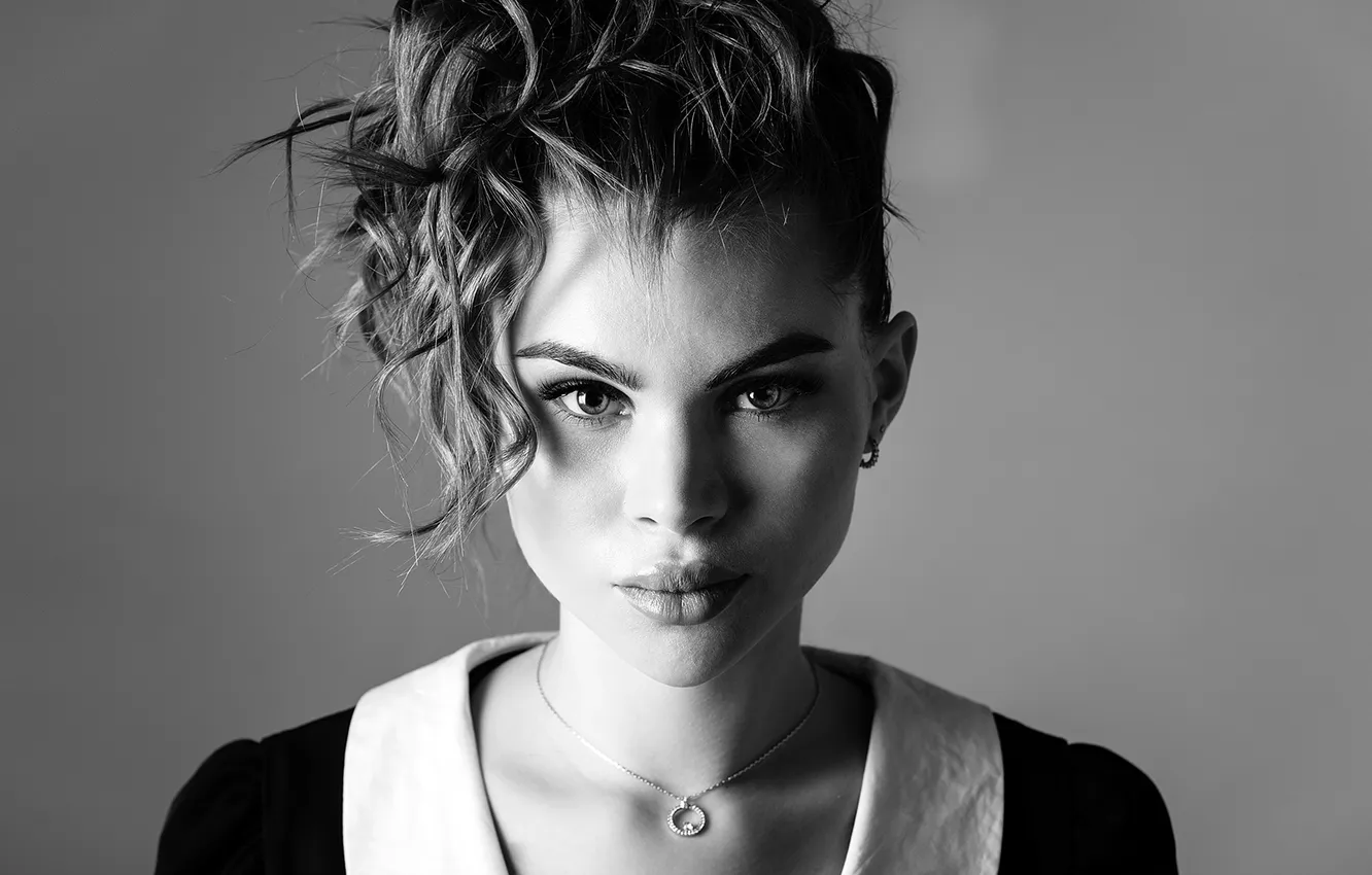 Wallpaper portrait, black and white, Lera, Timofey Smirnov for mobile ...