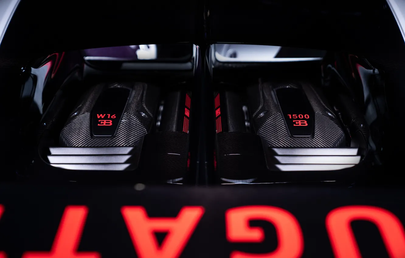 Wallpaper Bugatti, engine, close up, Chiron, Bugatti Chiron Pur Sport ...