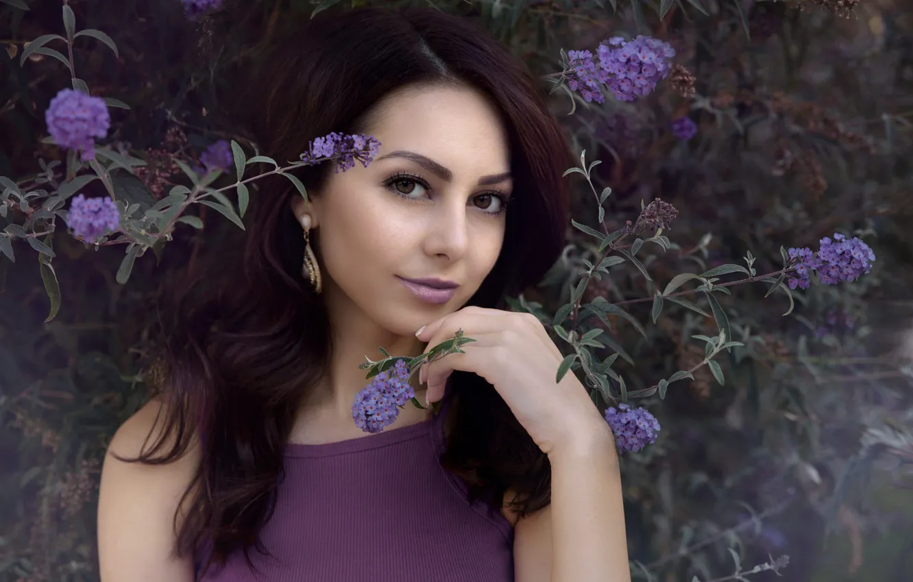 Wallpaper Flowers Look Portrait Tanya Markova The Bushes Face