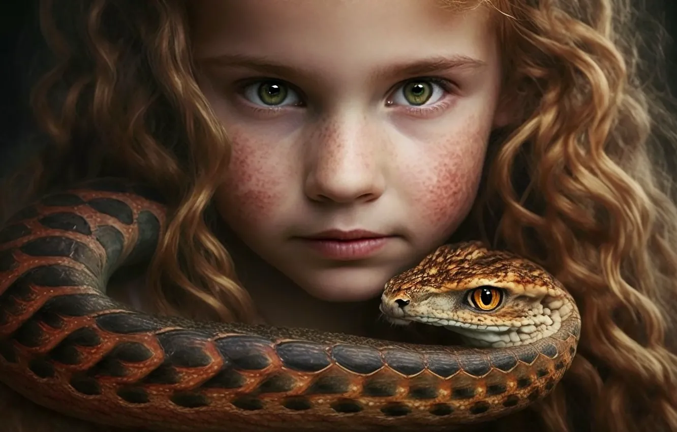 Wallpaper look, face, rendering, graphics, portrait, snake, fantasy ...