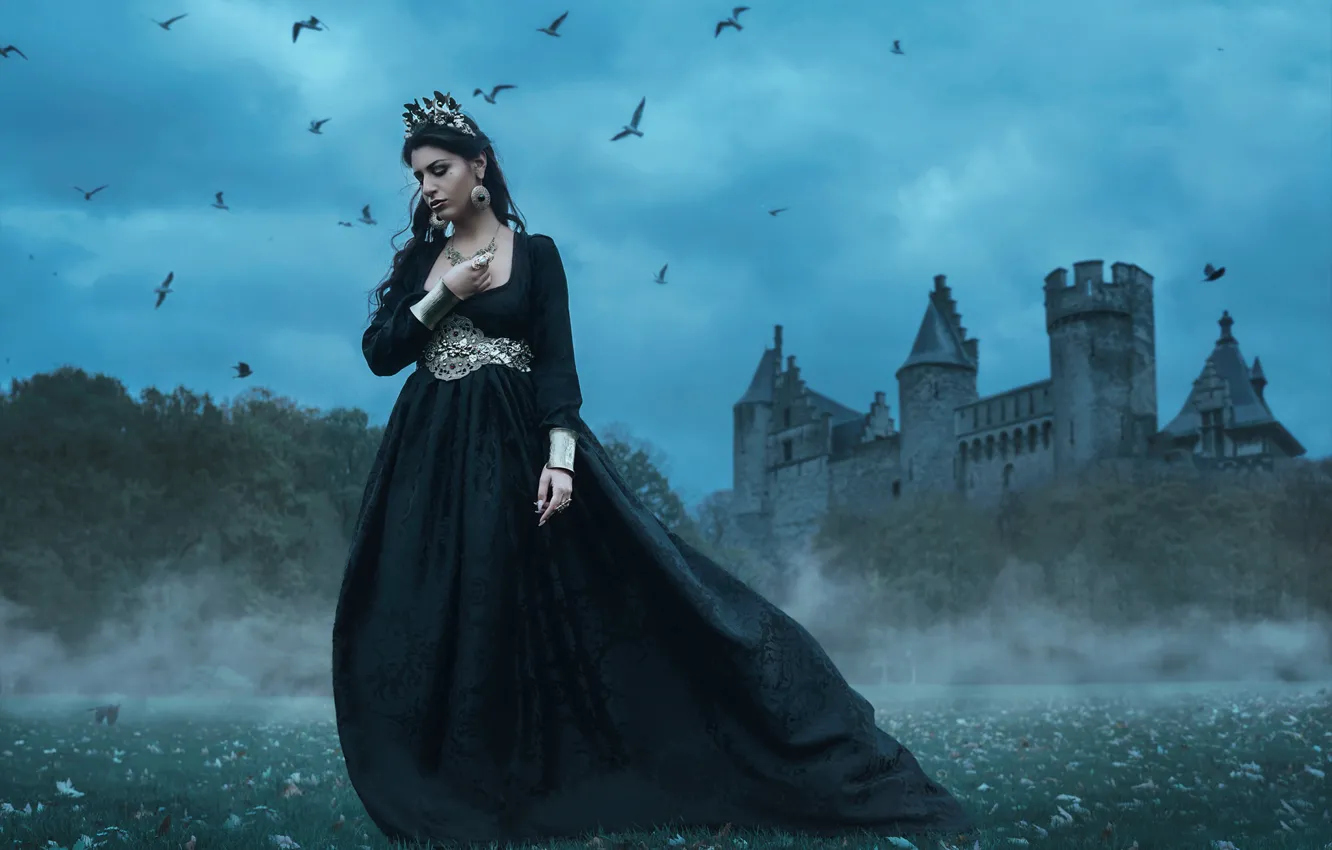 Wallpaper birds, castle, dress, Queen, Tara Valentine images for ...