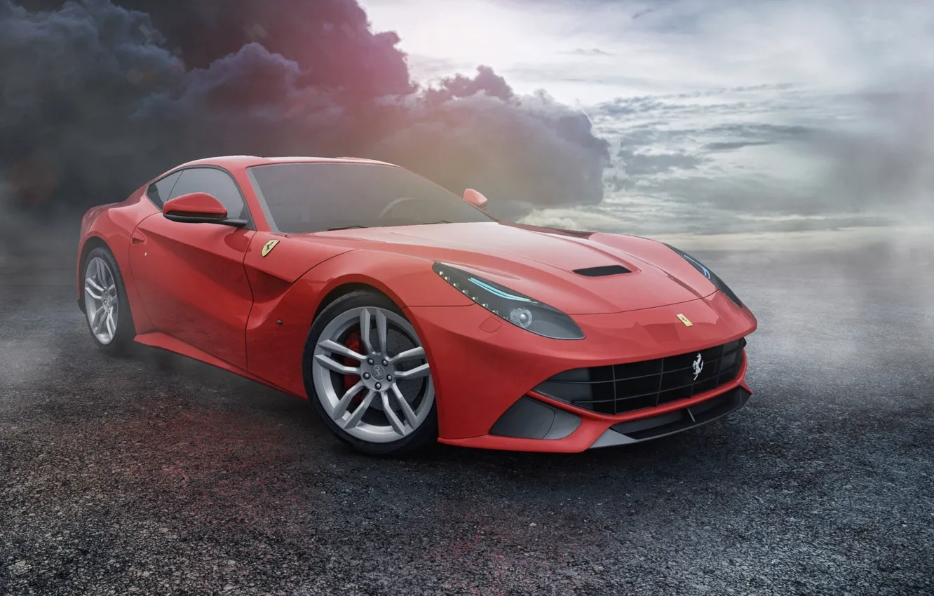 Wallpaper The sky, Red, Wheel, Ferrari, Clouds, Ferrari, Red, Lights ...