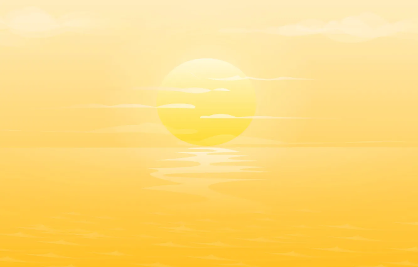 Wallpaper ocean, yellow, sunset, clouds images for desktop, section ...