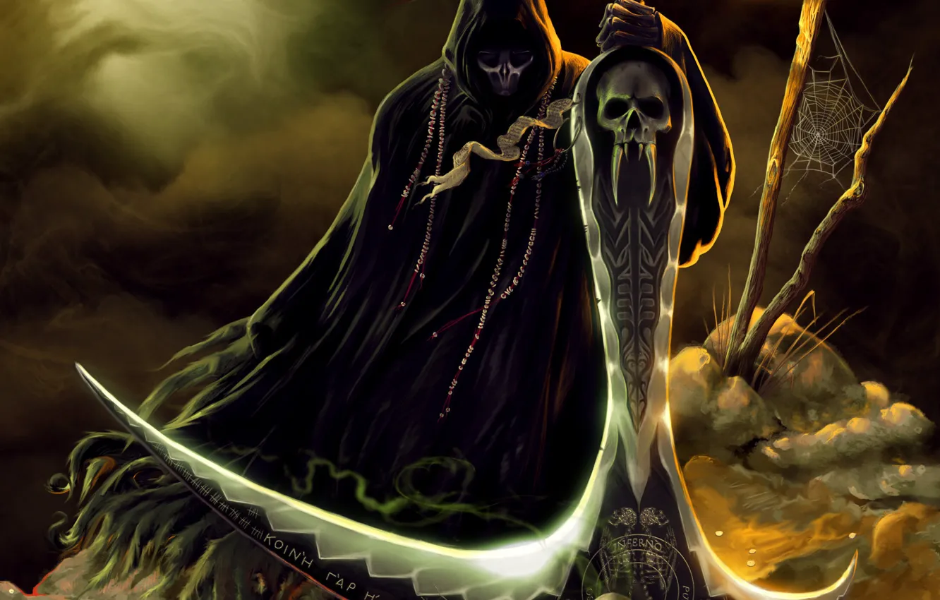 Wallpaper night, death, skull, characters, art, skeleton, lantern ...