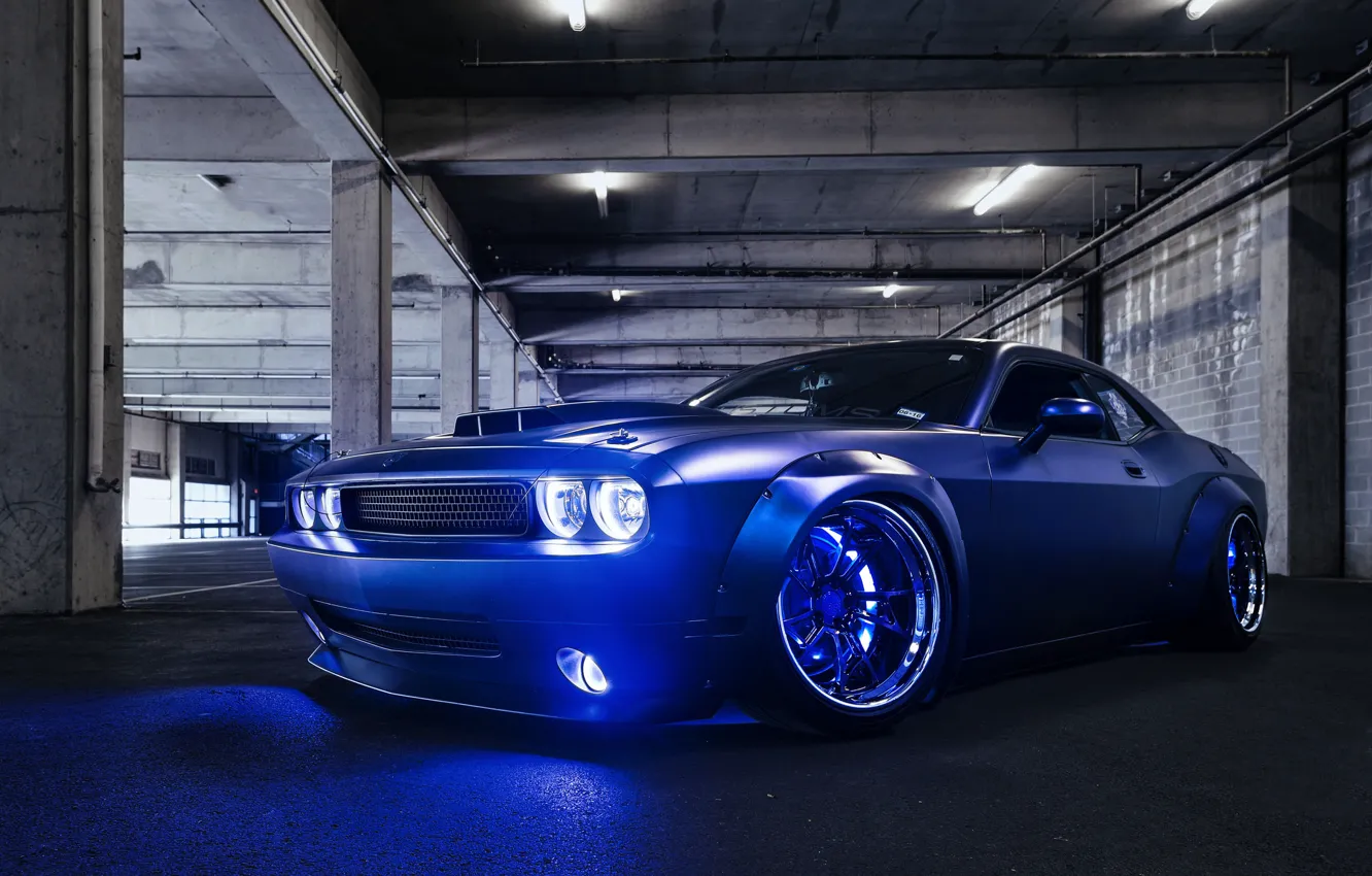 Wallpaper Dodge, Light, Challenger, Blue for mobile and desktop ...