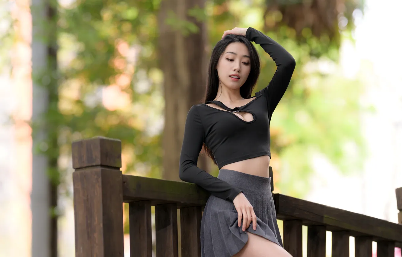 Wallpaper girl, pose, Asian for mobile and desktop, section девушки ...