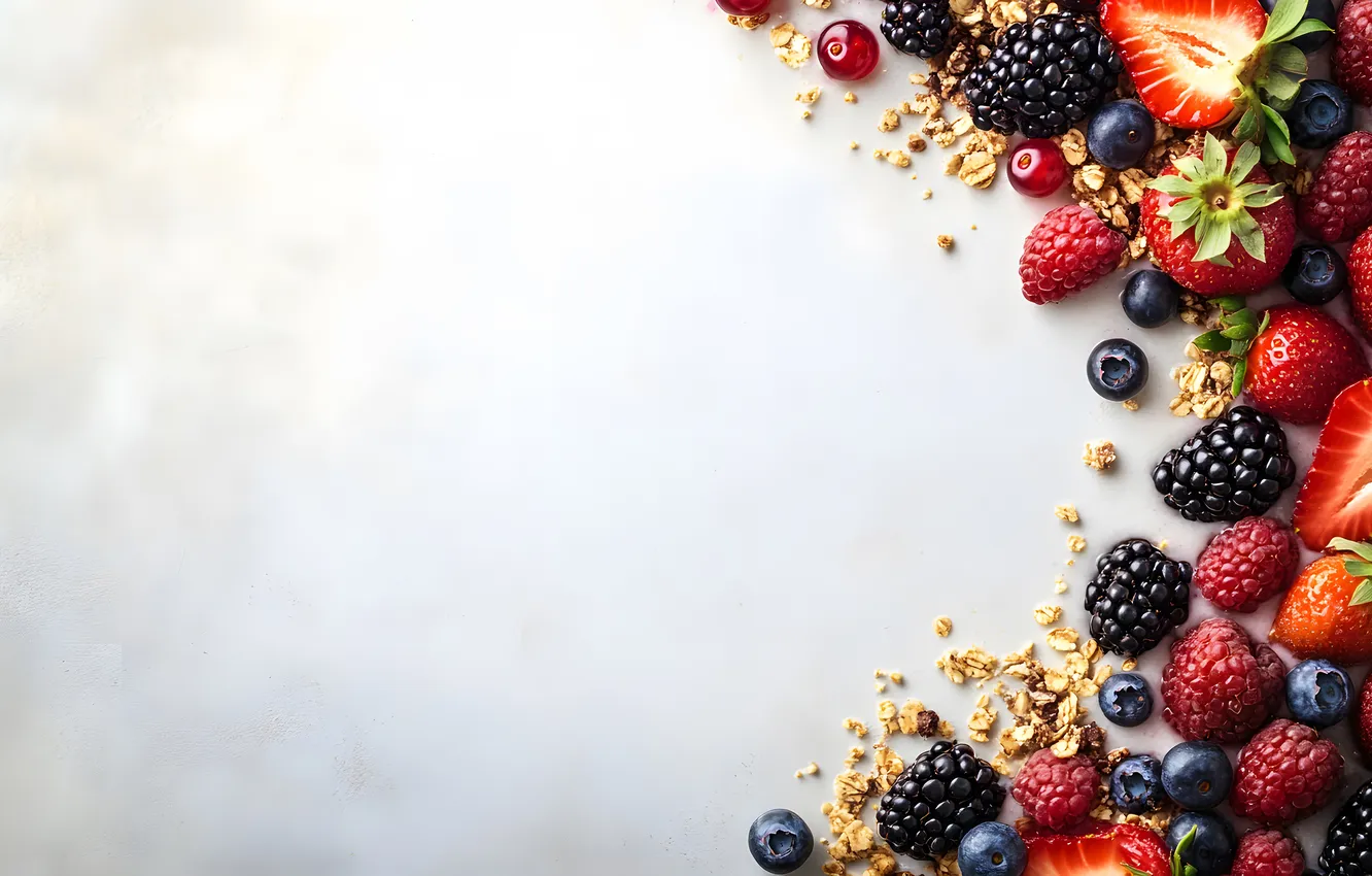 Wallpaper berries, raspberry, texture, blueberries, strawberry, placer ...