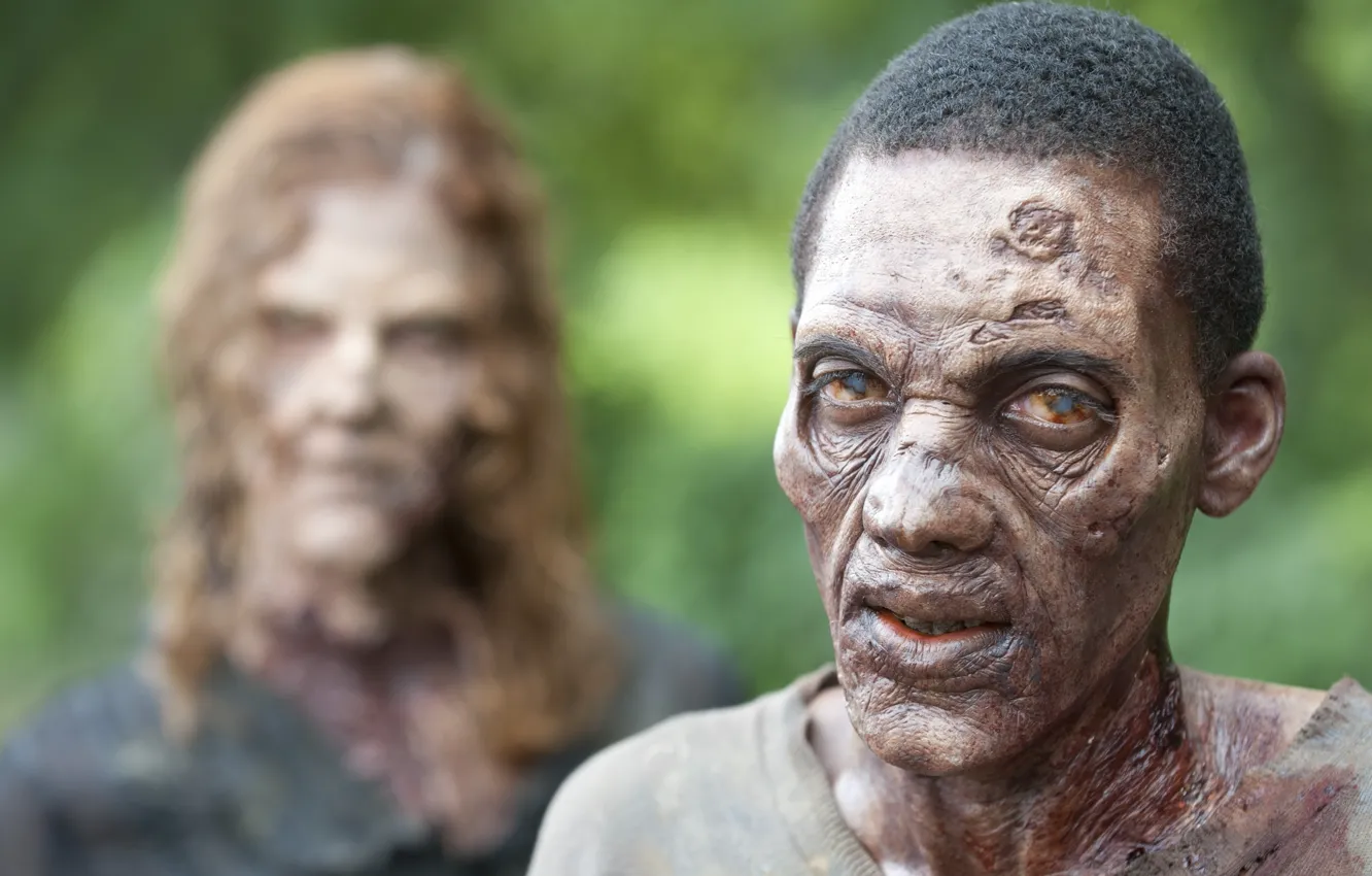 Wallpaper zombie, look, makeup, work of art, The walking dead for ...