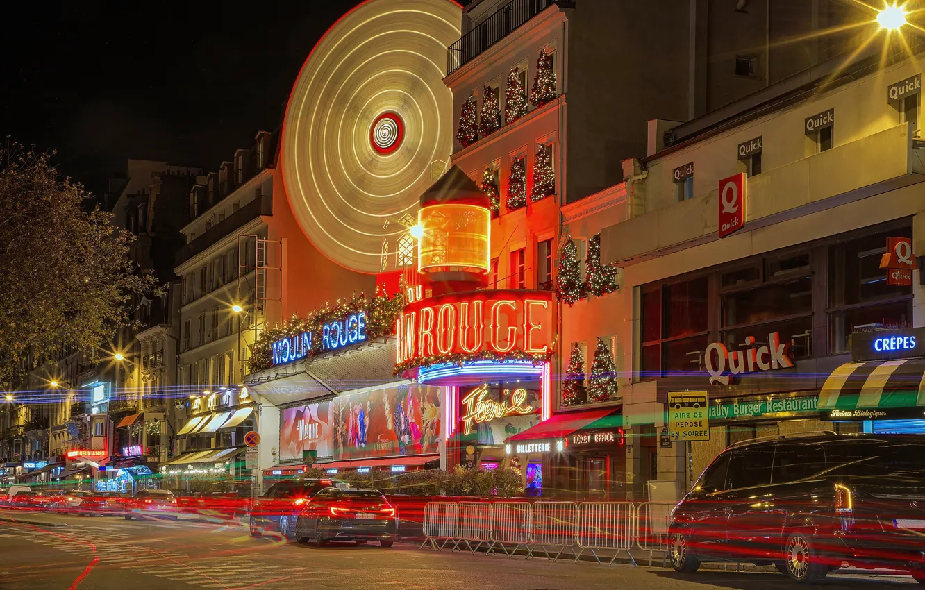 Wallpaper France, Paris, cabaret for mobile and desktop, section город ...