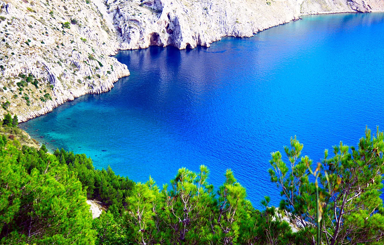 Wallpaper sea, forest, mountains, nature, Omis and Makarska, Jadran for ...
