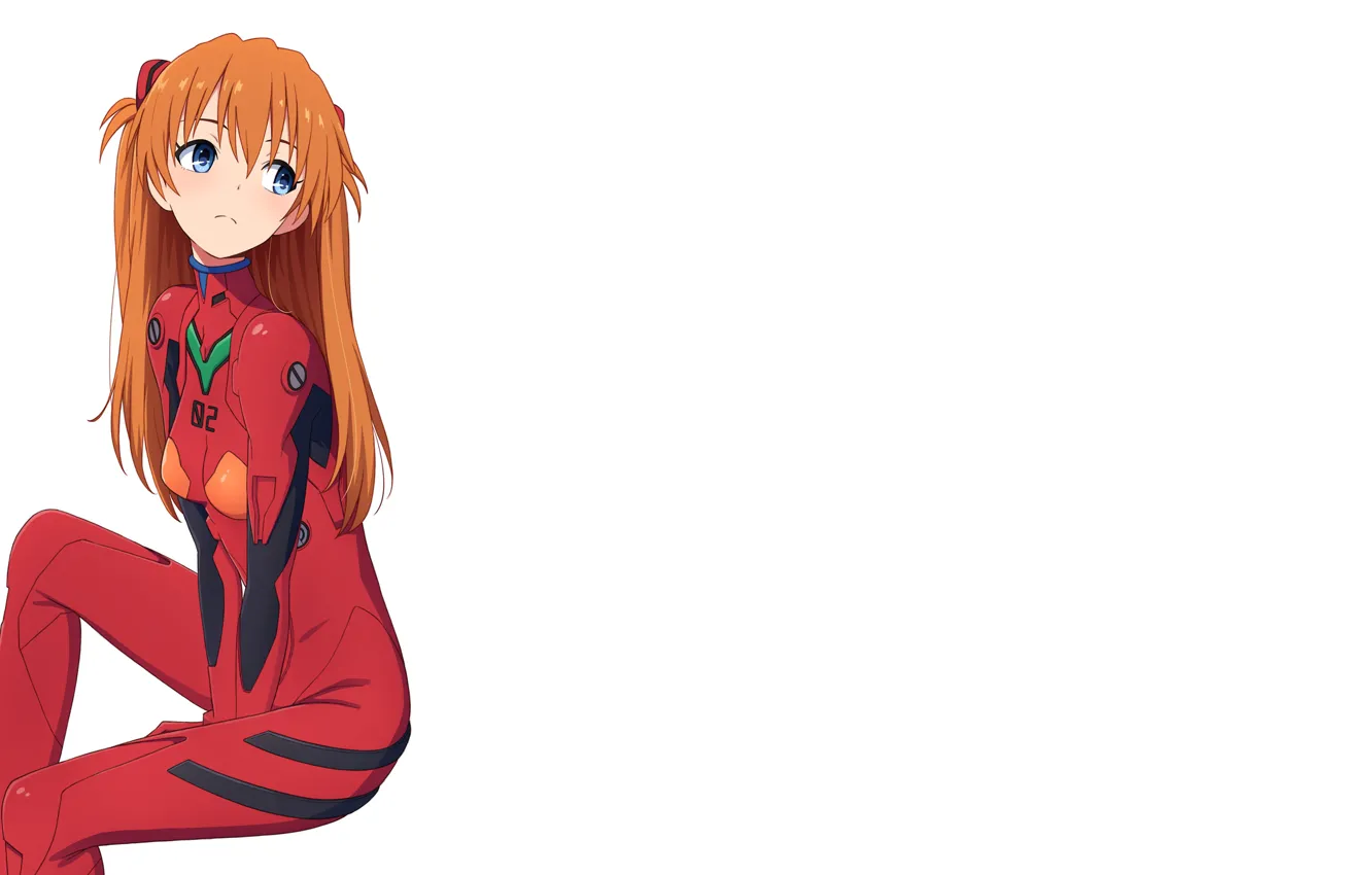 Wallpaper look, anime, white background, blue eyes, Neon Genesis ...