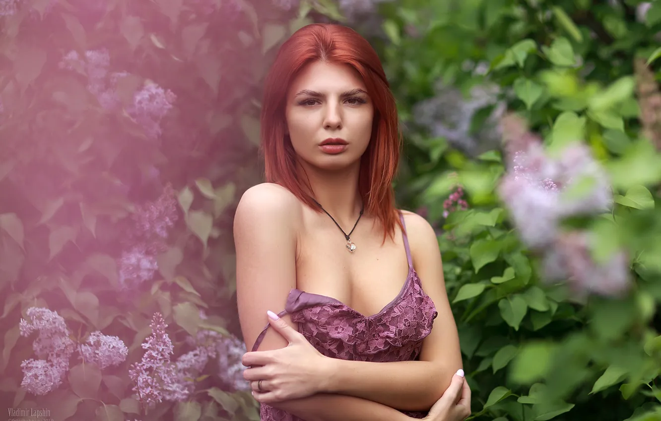 Wallpaper Leaves Pose Model Portrait Makeup Garden Dress