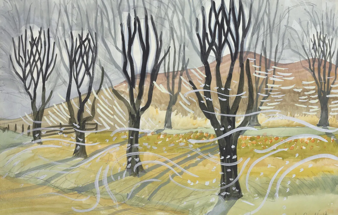 Wallpaper 1916, Charles Ephraim Burchfield, Trees in Winter for mobile ...