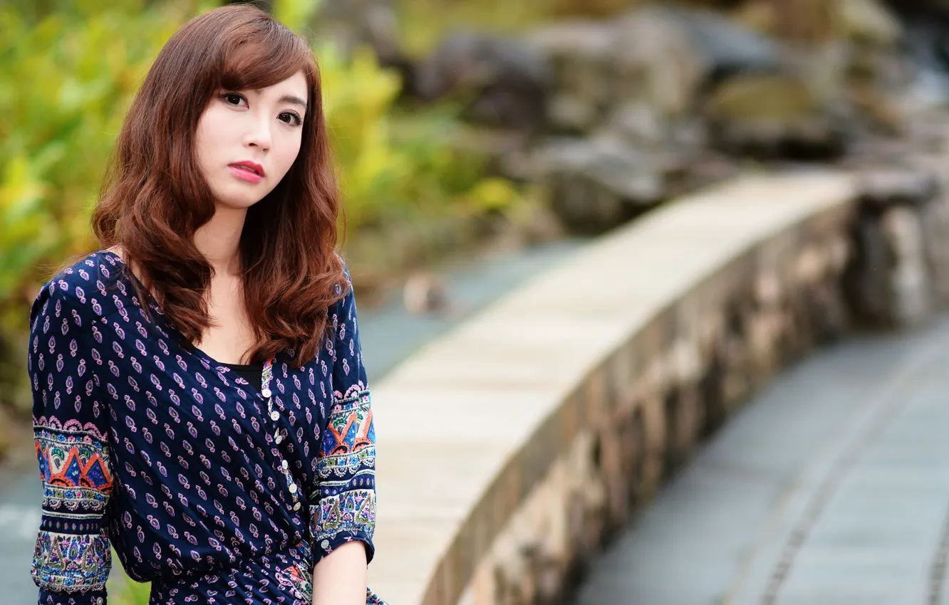 Wallpaper look, dress, Asian, bokeh for mobile and desktop, section девушки, resolution ...