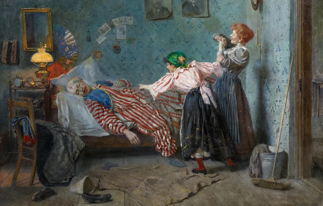 Wallpaper German painter, German painter, oil on canvas, Ash Wednesday ...