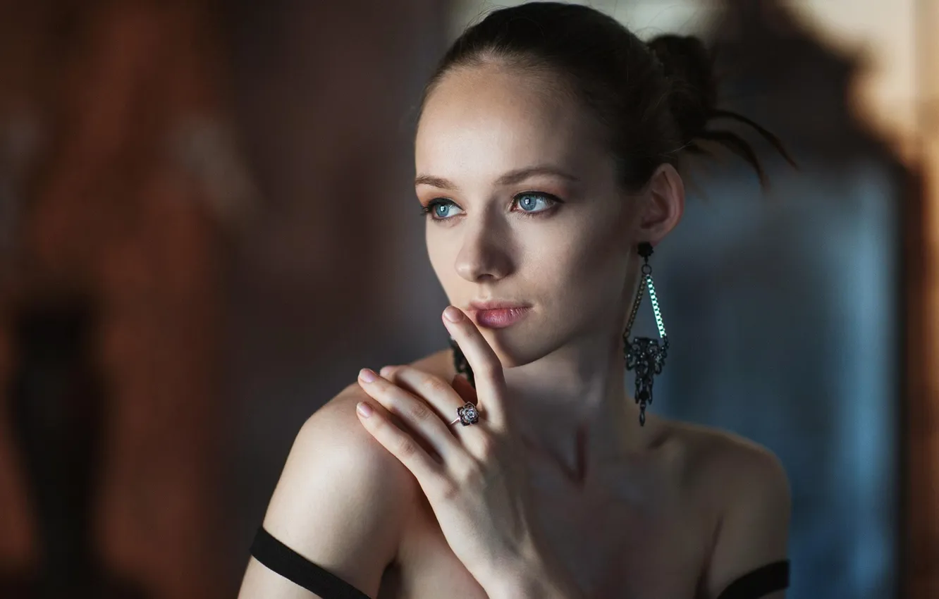 Wallpaper look, model, shoulders, Anna Pavlova, Maxim Maximov for mobile and desktop, section ...