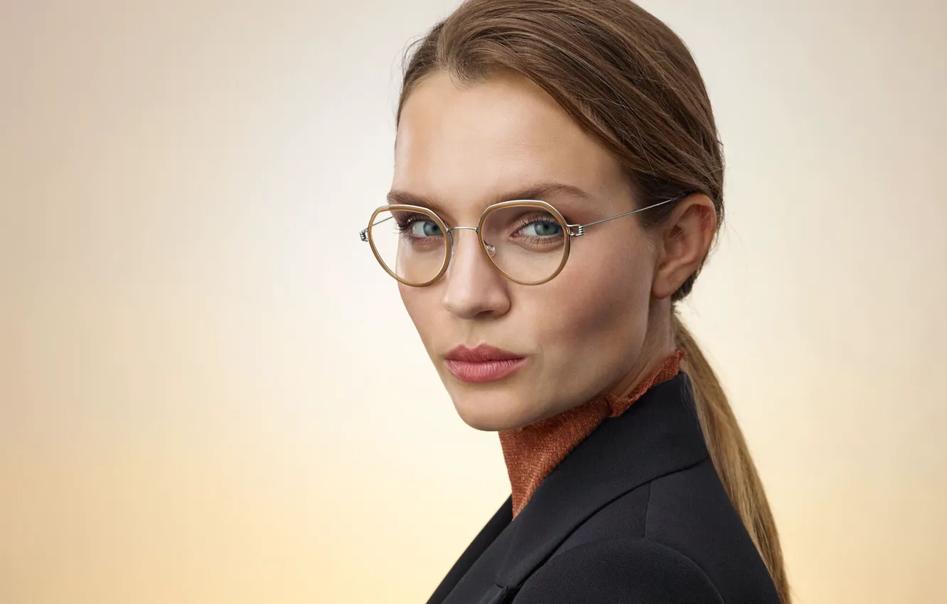 Wallpaper Look Pose Model Makeup Glasses Model Hair Look For
