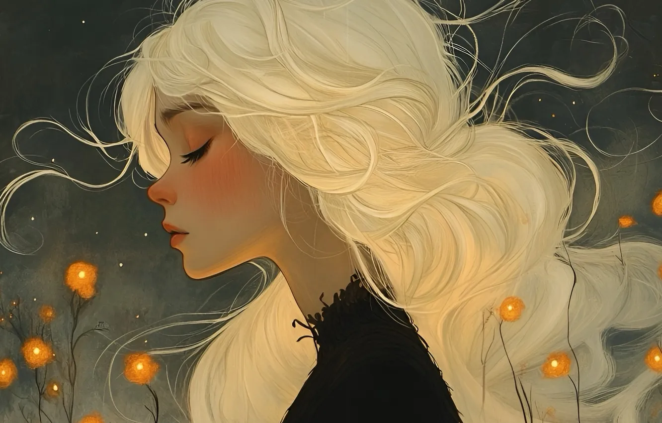 Wallpaper sadness, girl, blonde, drawings for mobile and desktop ...