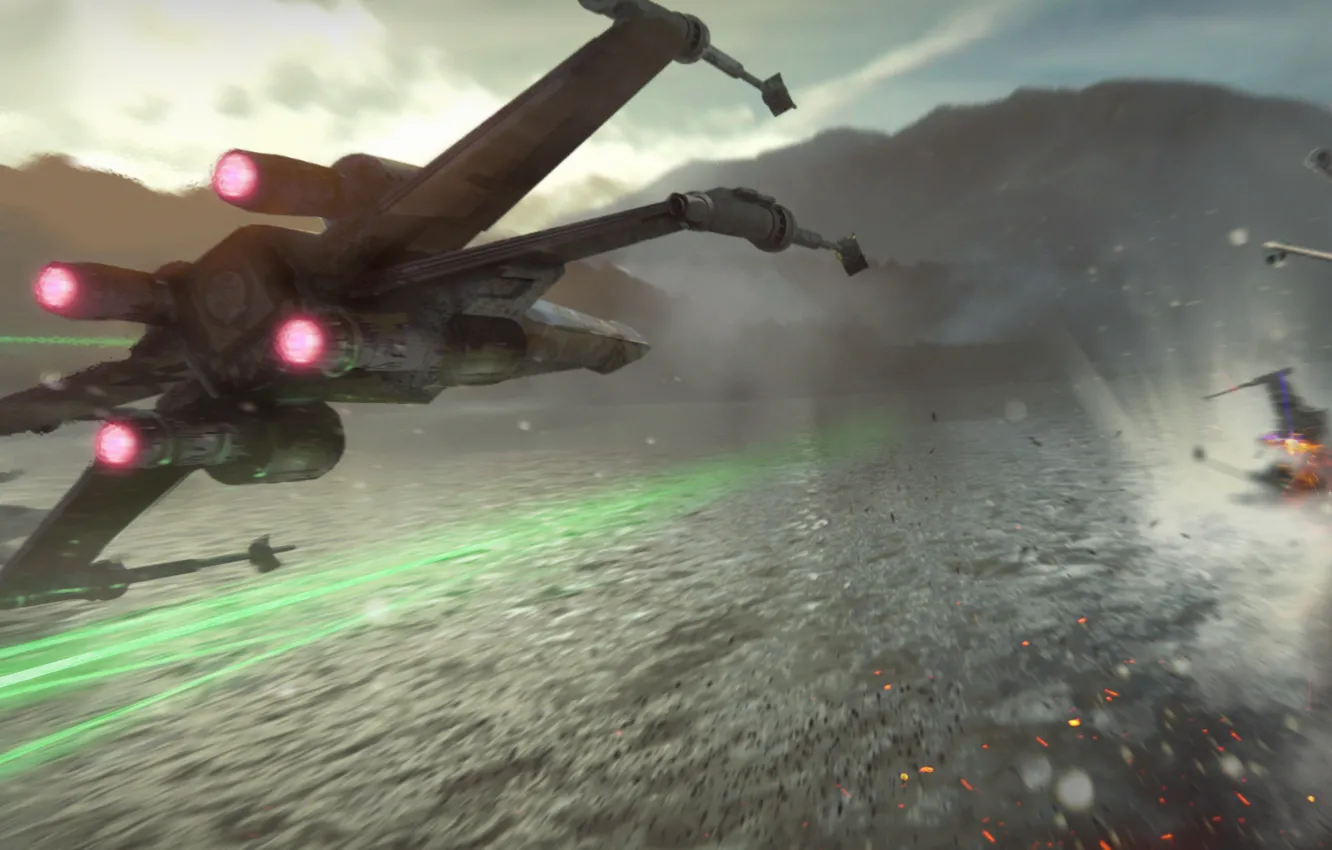 Wallpaper Star Wars, starfighter, X-Wing, The Force Awakens, Star Wars ...