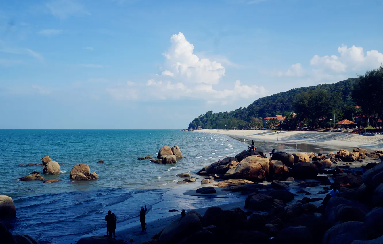 Wallpaper beach, sea, blue, Malaysia, kuantan, teluk, cempedak for ...
