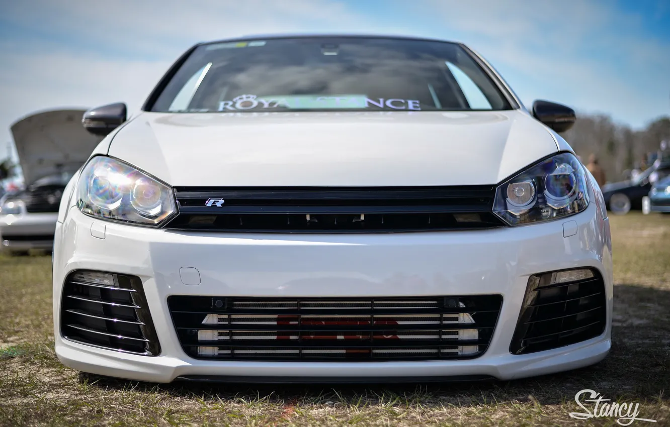 Wallpaper volkswagen, turbo, white, golf, tuning, germany, low, stance ...