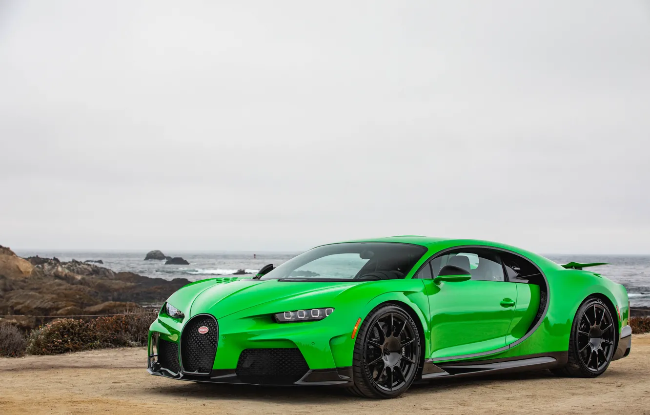 Wallpaper Bugatti, Green, Super, Sport, Chiron, 17 Mile Drive for ...