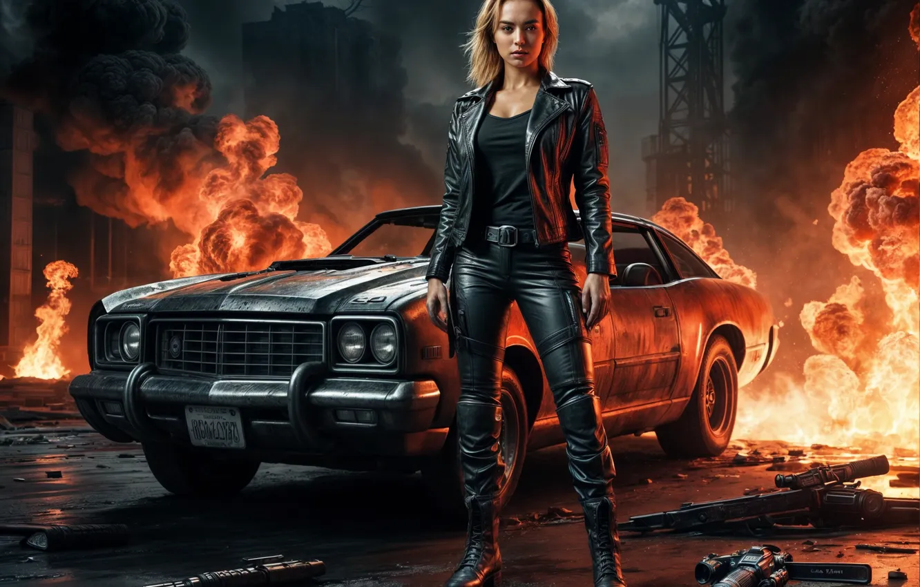 Wallpaper girl, Kristanna Loki, Terminator, the image is generated by ...