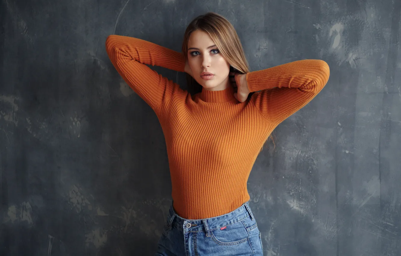 Wallpaper sponge, Anna, sweater, Evgeniy Bulatov, Evgeny Bulatov images for desktop, section ...