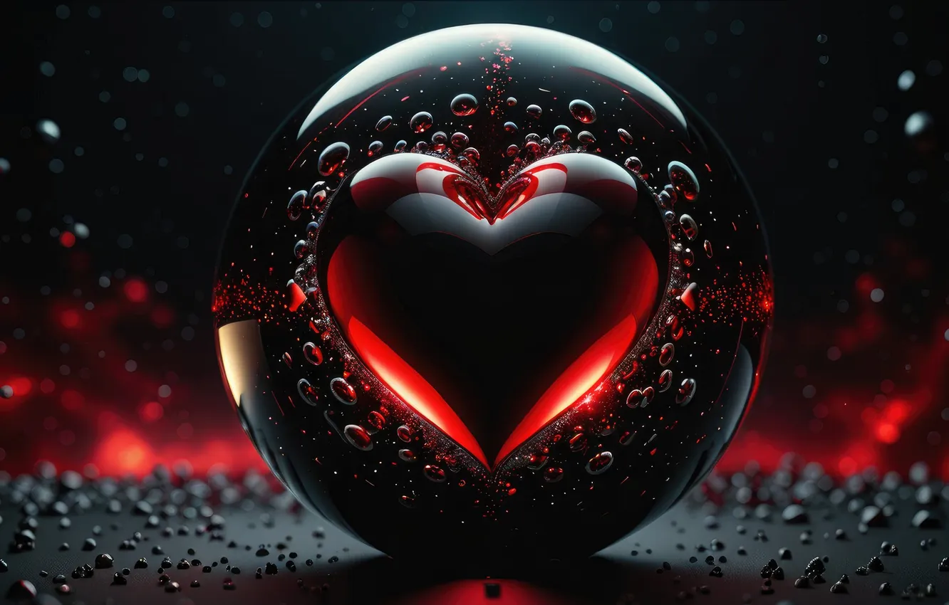 Wallpaper background, heart, ball for mobile and desktop, section ии ...
