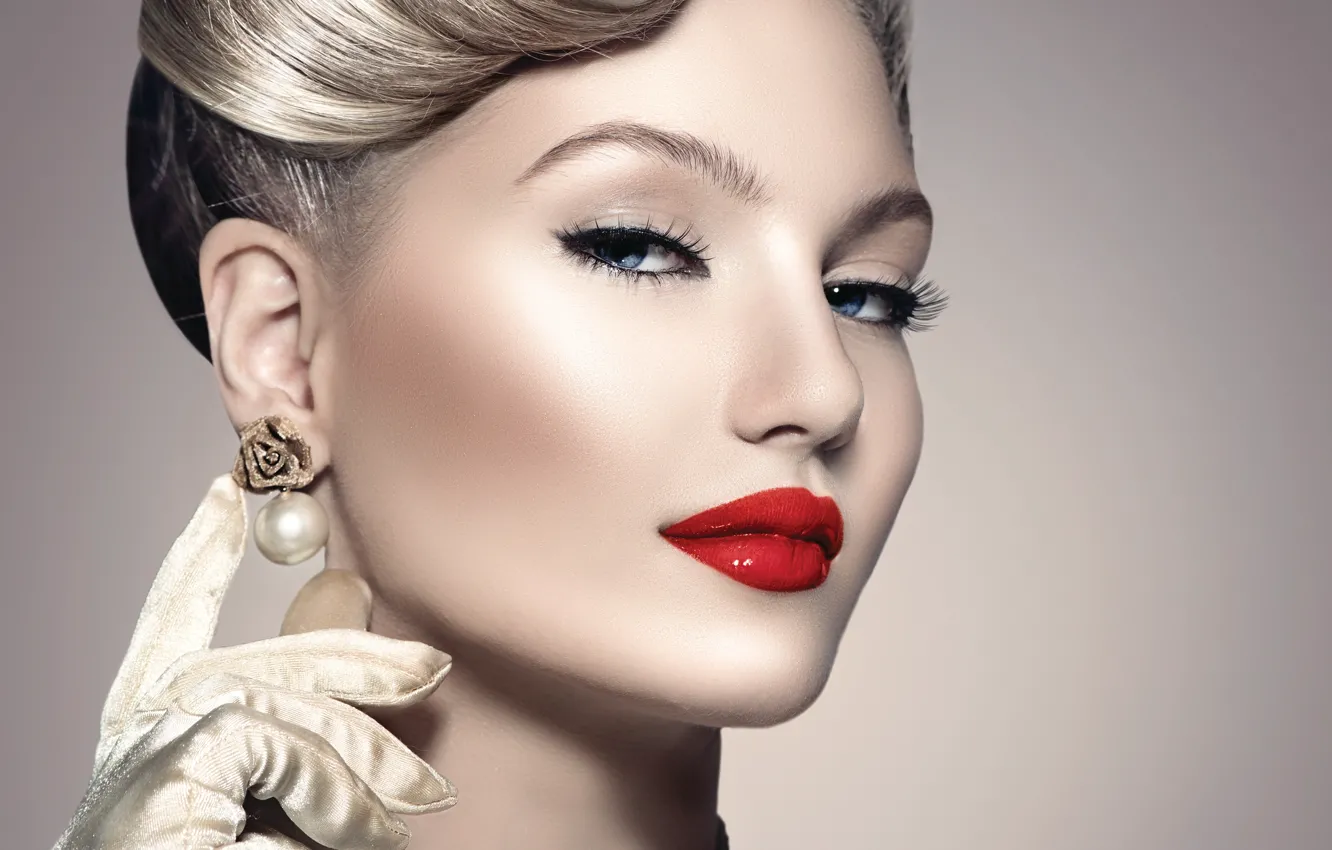 Wallpaper look, girl, model, makeup, woman, retro, Anna Subbotina for ...