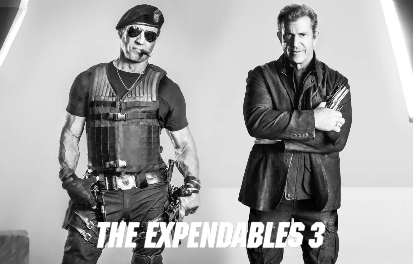 Wallpaper weapons, guns, glasses, cigar, gloves, black and white, takes ...