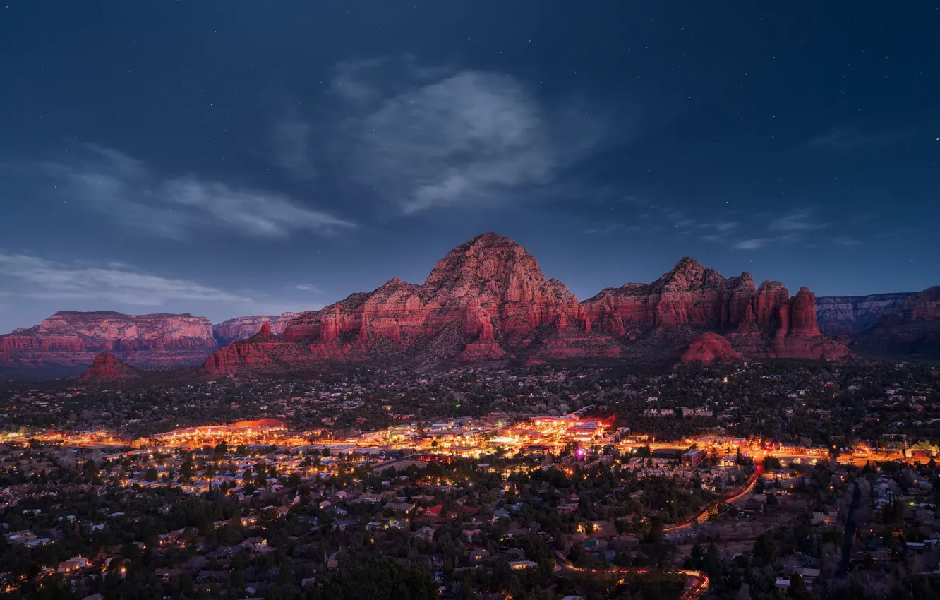 Wallpaper mountains, blue, settlement for mobile and desktop, section ...