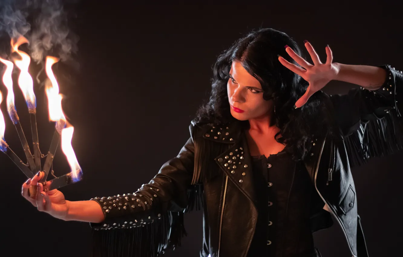 Wallpaper girl, fire, magic for mobile and desktop, section девушки ...