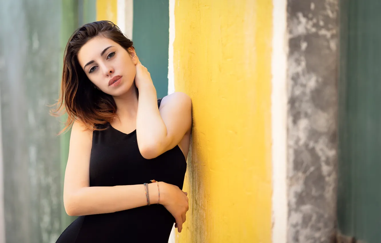 Wallpaper pose, wall, model, portrait, makeup, figure, dress, hairstyle ...