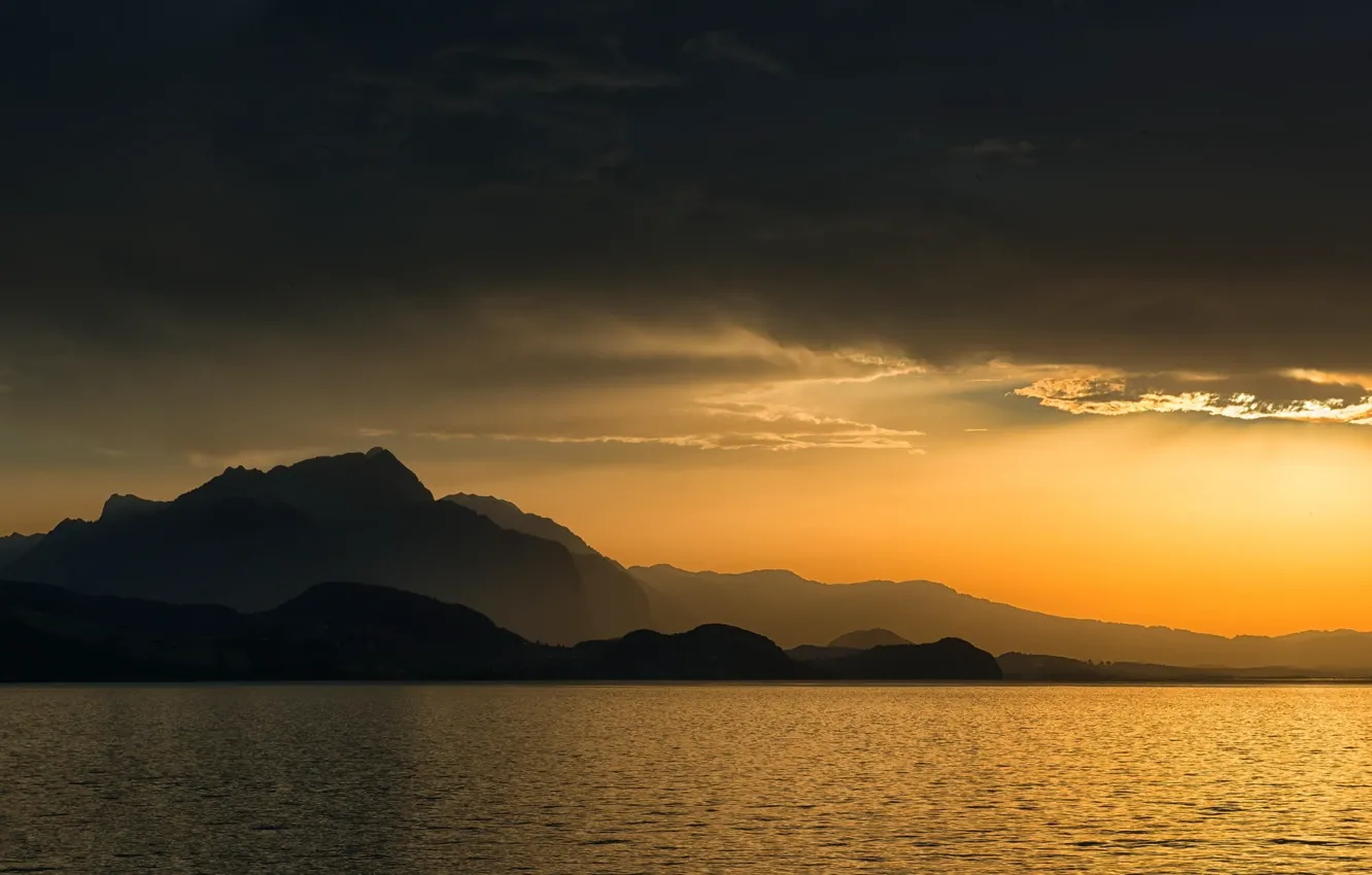 Wallpaper landscape, mountains, nature, lake, dawn for mobile and ...