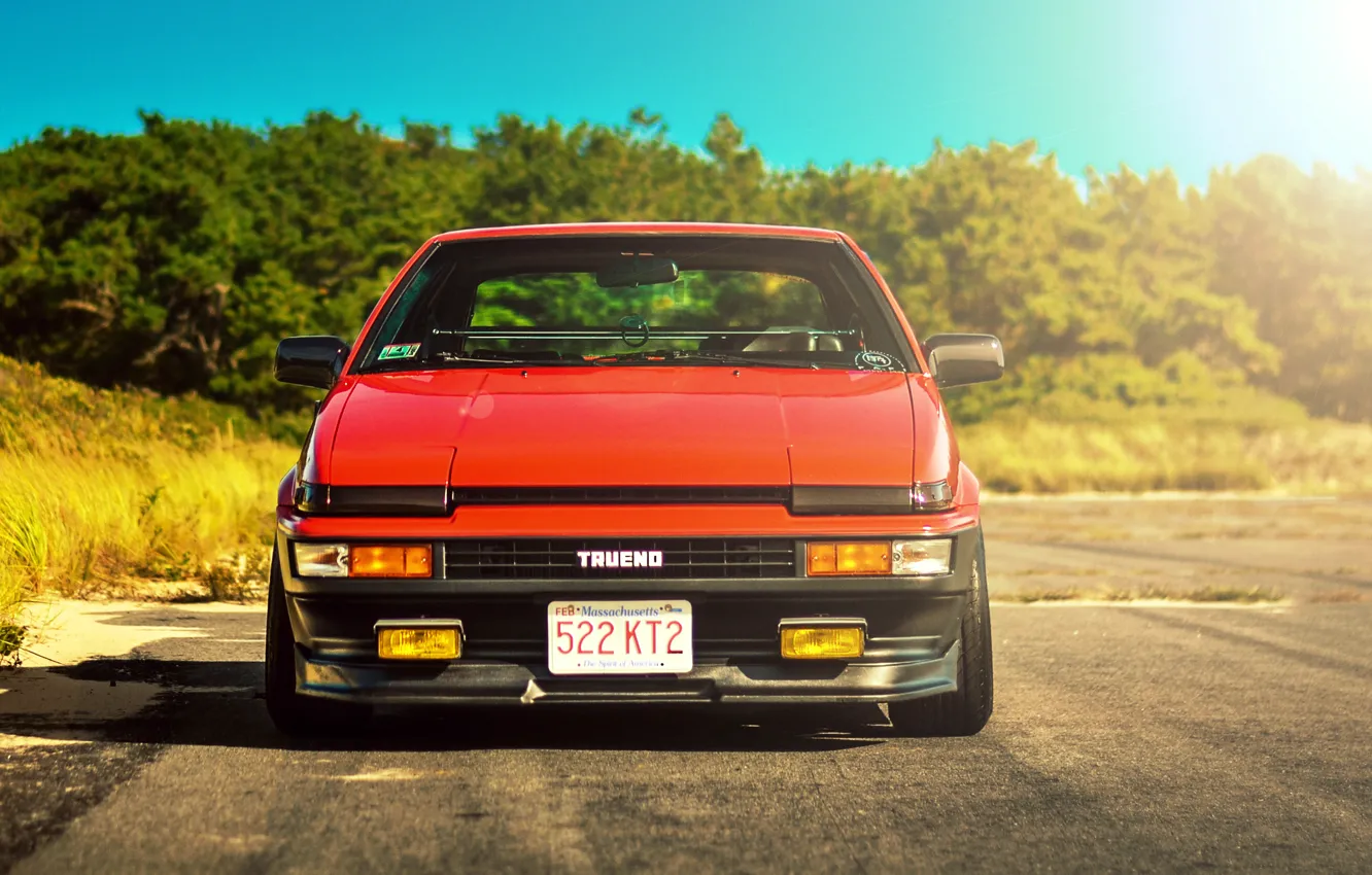 Wallpaper red, toyota, corolla, ae86, front, Toyota, Corolla, trueno ...