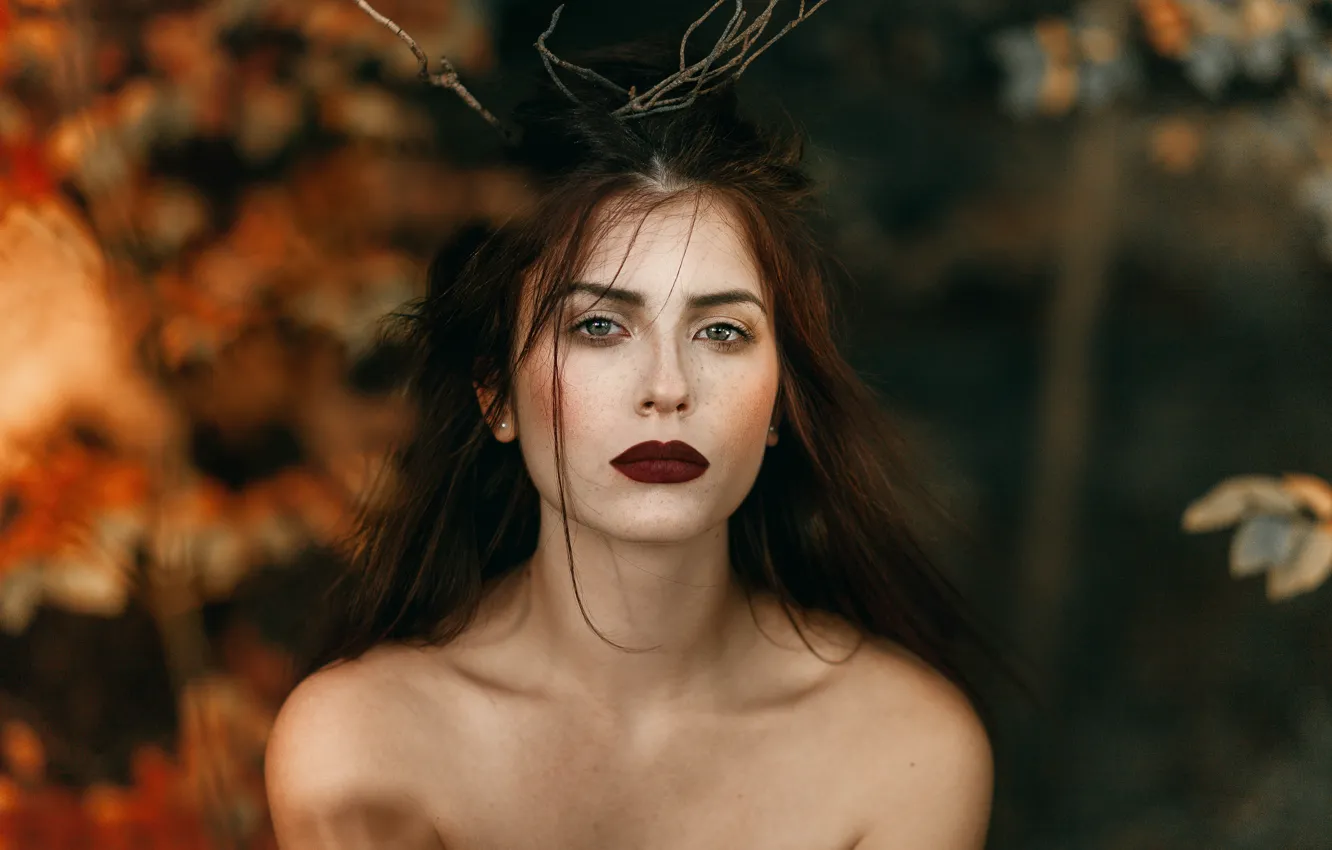Wallpaper Look Face Background Model Hair Lipstick Cutie For