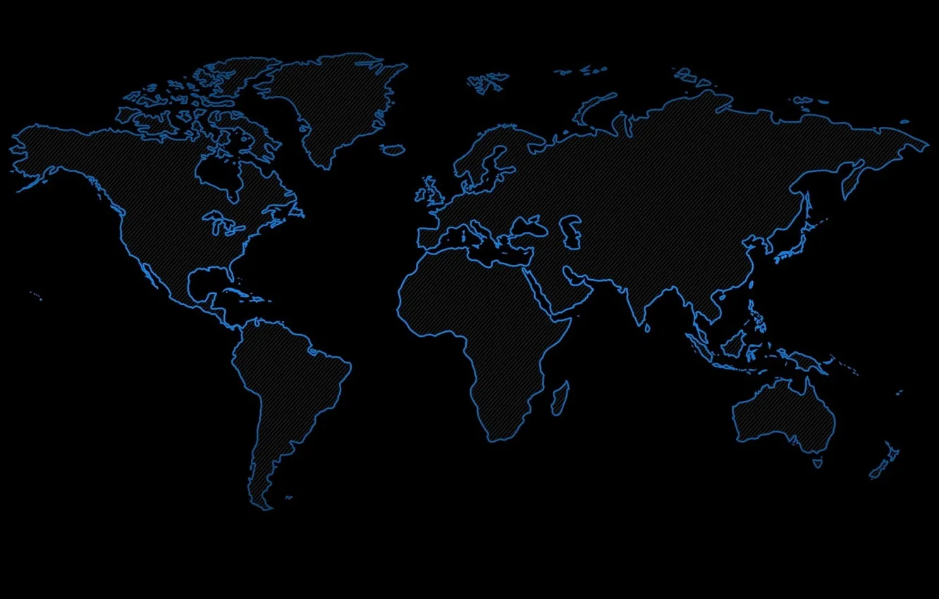 Wallpaper earth, neon, continents, black background, world map, Neon ...