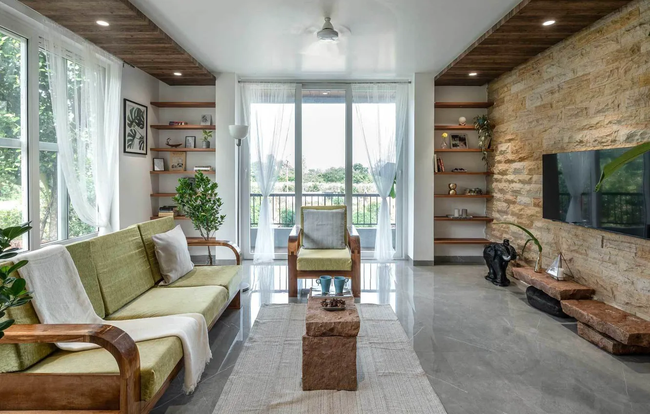 Wallpaper design, style, room, interior, India, living room, India ...