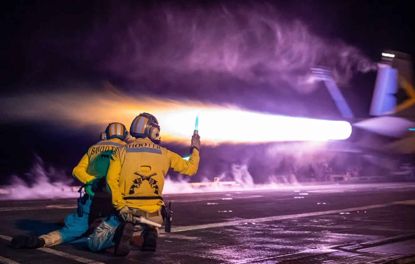 Wallpaper Night, The plane, Fighter, USA, Men, F/A-18E Super Hornet ...